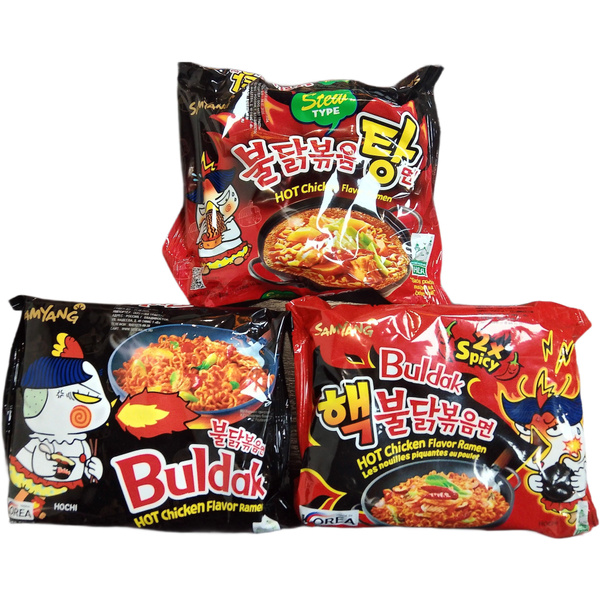 Острая корейская лапша Samyang Buldak - комбо из 3х вкусов: Buldak, 2x ...