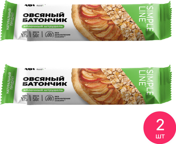Диетический батончик ABC healthy food / АВС Хэлси фуд Овсяный яблочный ...