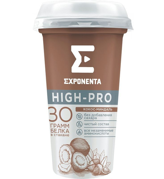 Напиток кисломолочный Exponenta High-Pro кокос-миндаль обезжиренный ...