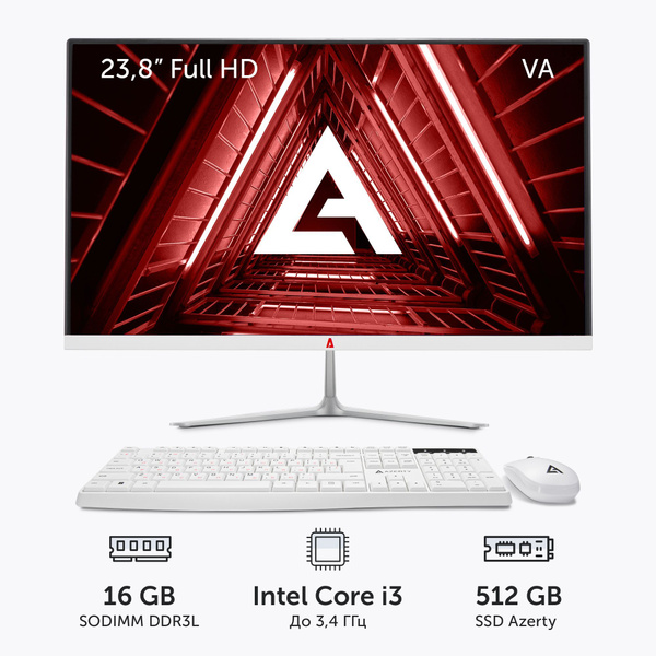 Azerty 24" Моноблок AZ-2420 (Intel Core i3-4130, RAM 16 ГБ, SSD 512 ГБ, Intel HD Graphics 4400 ...