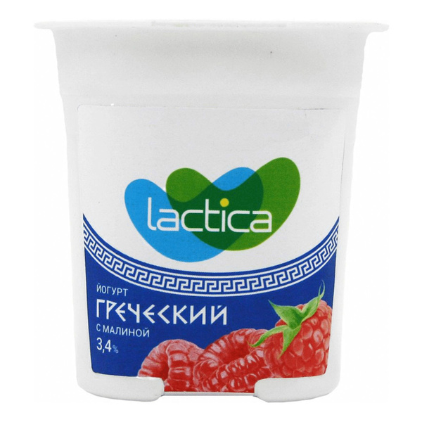 Йогурт Lactica двухслойный греческий с малиной, 3,4%, 120 г купить на ...