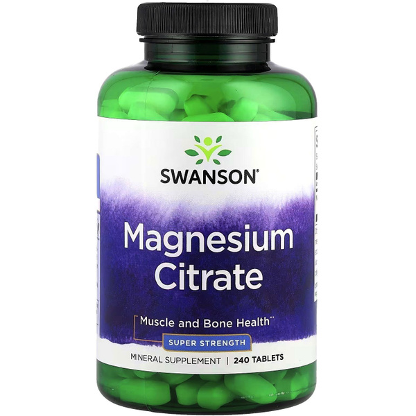 Magnesium Citrate Super Strength 240 tabs Swanson США / Цитрат Магния 240 таблеток / Для крепких ...