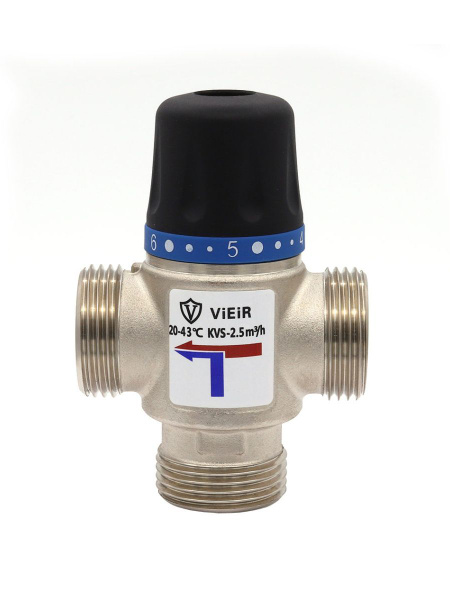 Термостатический смесительный клапан Vieir 1" 20-43С KVs 2.5 купить на OZON по низкой цене ...