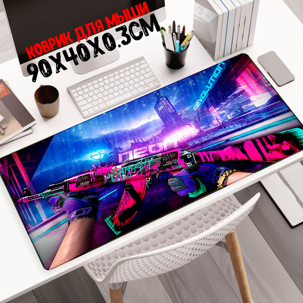 Коврик для мыши в стиле CS:GO 90x40x0.3см, (08-АК-47-Розовый) купить на OZON по низкой цене ...