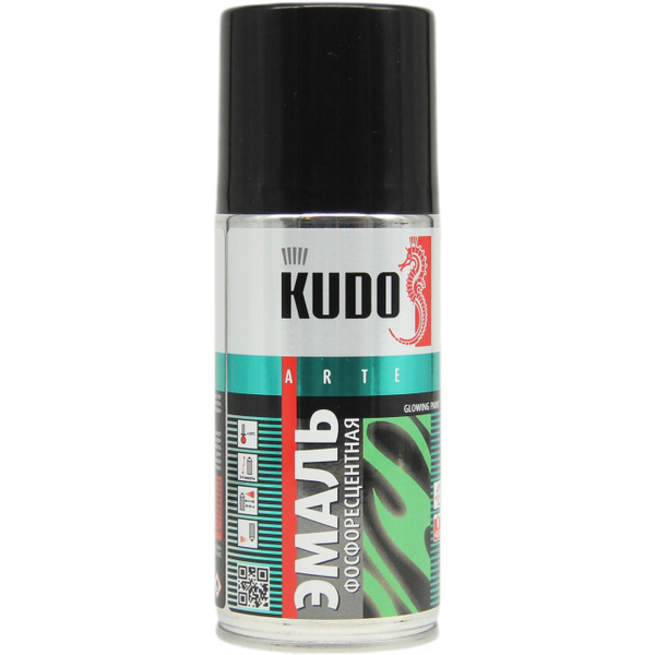 Эмаль фосфоресцентная с зелёно-желтым свечением KUDO аэрозоль (спрей) 210 мл, KU-1250.1 купить ...