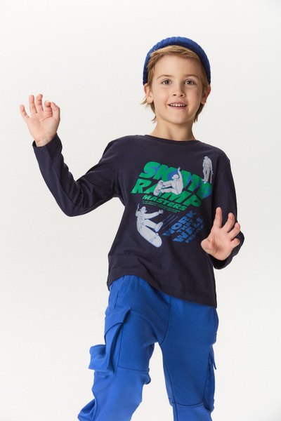 Лонгслив Мальчики Original Marines темно-синий, размер 104 Хлопок купить c доставкой на OZON по ...