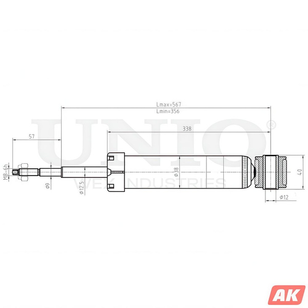 Амортизатор масляный задней подвески, для Рено Символ I, II 98 ...