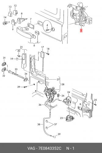 Замок двери VW TRANSPORTER T5 2003-2015 купить на OZON по низкой цене ...