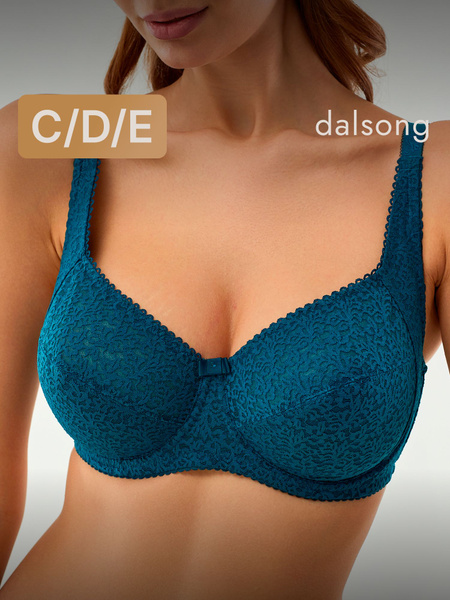 Бюстгальтер Женский DALSONG мягкая чашка на каркасе, размер 90C изумрудный Нейлон Повседневный ...