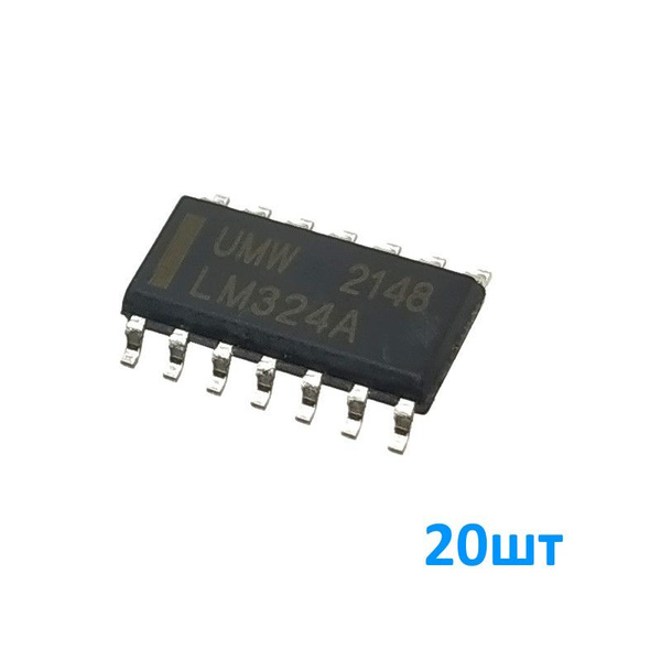 LM324ADR 20шт, Счетверенный прецизионный операционный усилитель, 1.3МГц ...