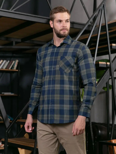 Рубашка Мужской Brostem синий бархат Хлопок, размер 56 Россия купить c доставкой на OZON по ...