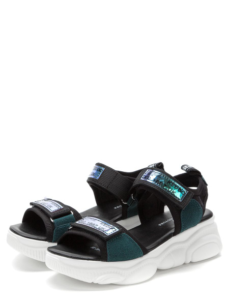 Сандалии Девочки Keddo, размер 35 Текстиль, Замша искусственная 6 Лето Великобритания Липучки ...