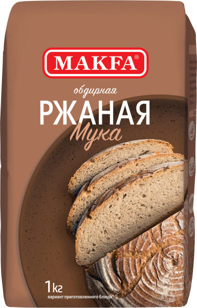 Мука ржаная MAKFA хлебопекарная обдирная, 1кг купить на OZON по низкой ...