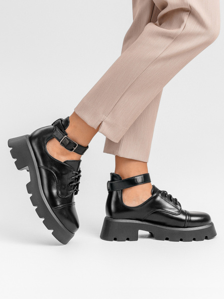 Полуботинки Женский Obba черный, размер 39 Демисезон F Пряжка Каблук + платформа Италия купить c ...