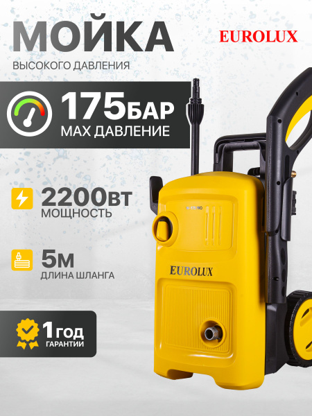 Мойка высокого давления Eurolux W-175 PRO, керхер мойка для авто 175 бар купить на OZON по ...