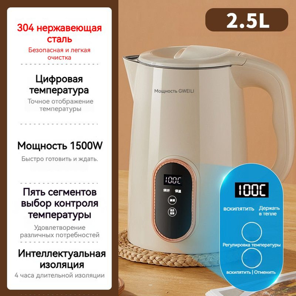 Электрический чайник Electric kettle, белый купить на OZON по низкой ...