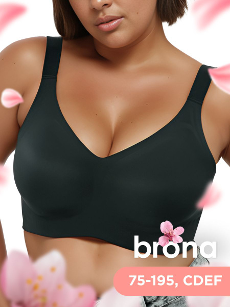Бюстгальтер Женский Brona, размер 80E, 80F черный Полиэстер, Спандекс Домашний Китай Крючки ...