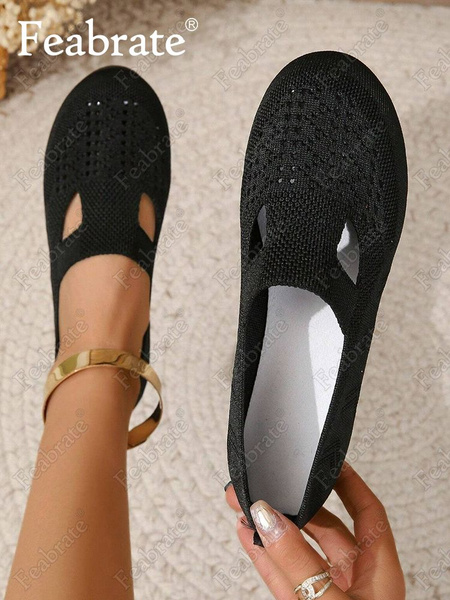 Мокасины Женский Feabrate черный, размер 39 Без застёжки R (средняя) Без каблука Лето Закрытый ...