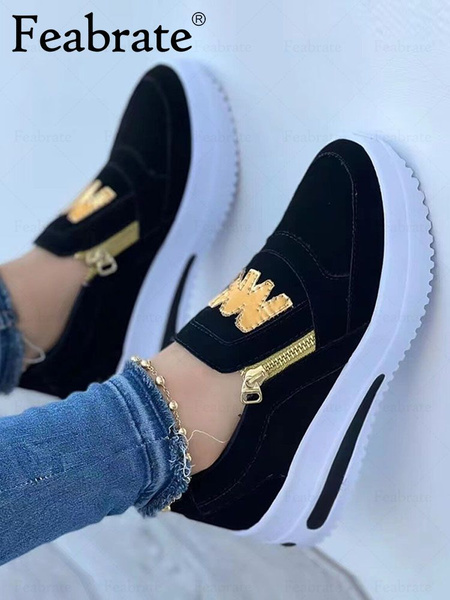 Мокасины Женский Feabrate черный матовый, размер 36 Молния Металлические вставки На любой сезон ...