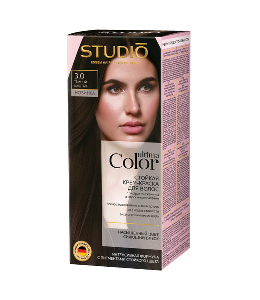 Studio Ultima Color краска для волос 3.0 темный каштан, 50/50 купить на ...