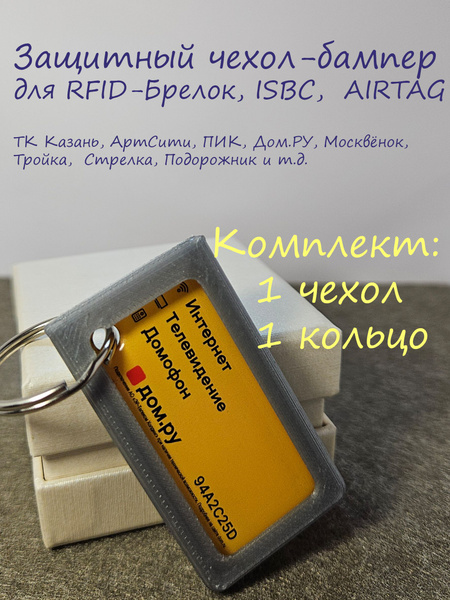 Чехол-брелок для ключа домофона, RFID-Брелок, ISBC, Тройка, 1 штука, цвет: серый купить на OZON ...