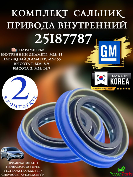 Комплект сальники привода внутренний Chevrolet, Daewoo, Opel, GM ...