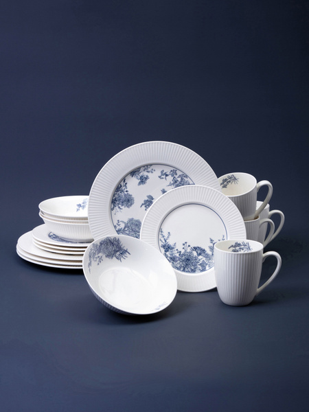 Набор обеденной посуды Lefard "Royal blue" на 4 персоны 16 предметов купить на OZON по низкой ...