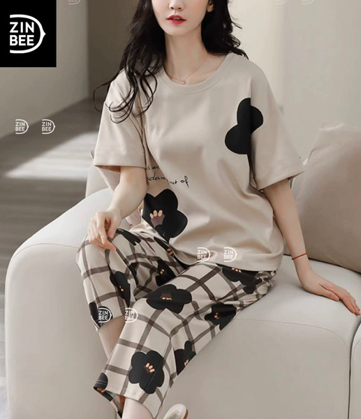 Комплект одежды Женский ZinBee Домашний баклажановый, размер 52 Хлопок, Политекс Китай Лето ...