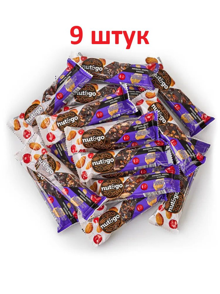 Батончик Nut&Go Protein миндаль, арахис, клюква, 36 г купить на OZON по низкой цене (1964379385)