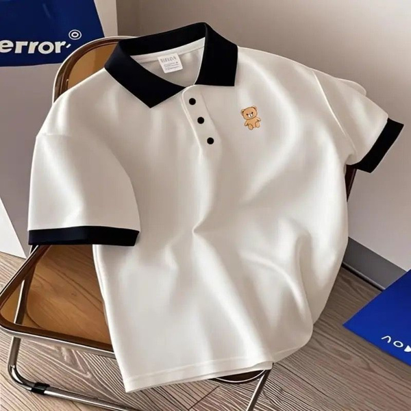 Поло Женский Miu Miu белый черный Короткий размер 46 Хлопок Орнамент облегающий Повседневный