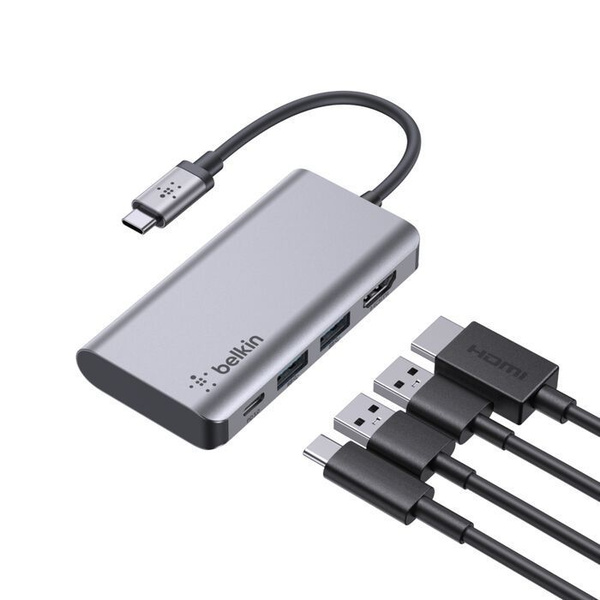 Адаптер Belkin Connect USB-C 4-in-1 Multiport Adapter. Цвет: серый купить на OZON по низкой цене ...