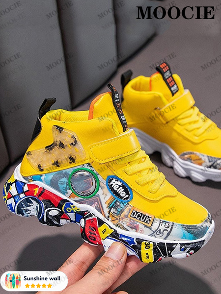 Кроссовки Мальчики, Девочки MOOCIE Искусственная кожа Легкая атлетика, размер 33 Зима Липучки ...