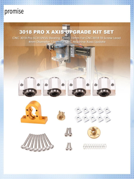 I0CNC 3018 Pro SCV10VUU Подшипник 12 мм 10 совместим с CNC3018 T8 Винтовой ход 4 Диаметр станков ...