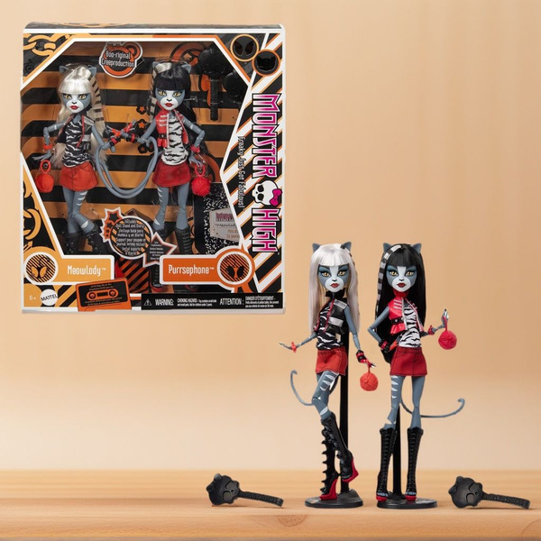 Монстр хай Mattel Monster High Werecat Twins Meowlody and Purrsephone /Близнецы веркоты Милоди и ...