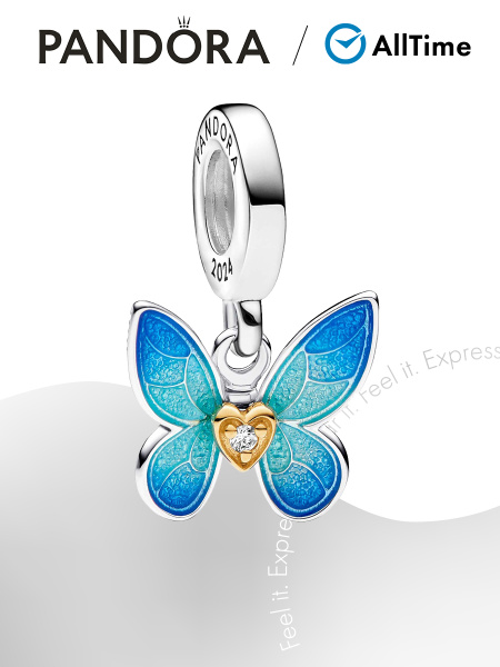 Шарм ''Бабочка'' с эмалью, искусственным бриллиантом, PANDORA купить на ...