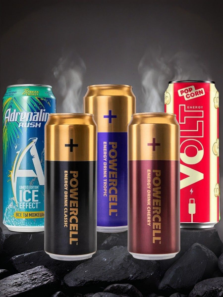 Энергетики Adrenaline Rush, Volt и Powercell купить на OZON по низкой цене (2063772109)