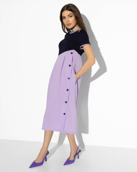 Платье Женский Charutti фиолетовый Повседневный Короткий Полиэстер, Спандекс Декоративные ...