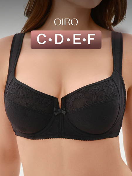 Бюстгальтер Женский OIRO мягкая чашка на каркасе, на косточках, размер 100C черный Нейлон ...