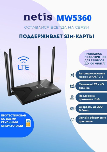 Wi-Fi роутер Netis MW5360 купить на OZON по низкой цене (543818142)