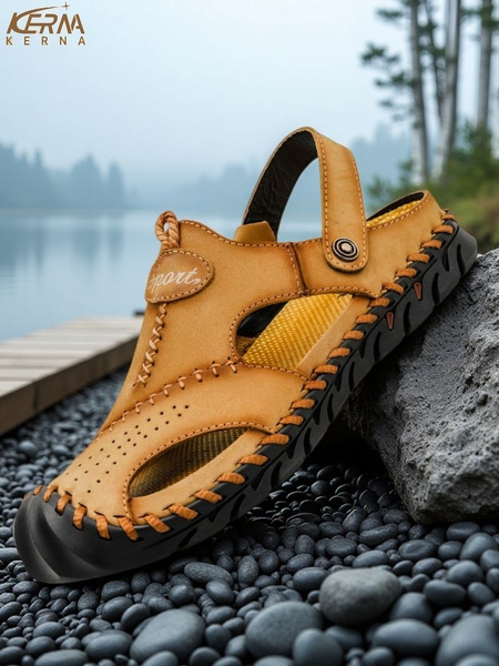 Сандалии Мужской KERNA, размер 44 Мех искусственный Легкая модель D Лето Россия Липучки Бахрома ...