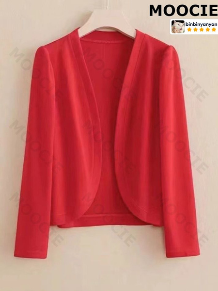 Болеро Женский MOOCIE красный Политекс, размер 50 Без застежки Однотонный Китай бесшовная модель ...