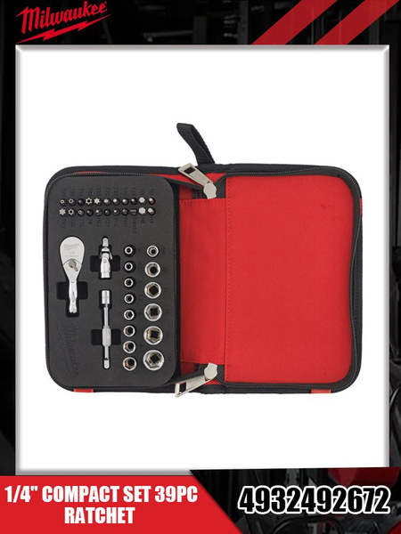 Milwaukee 4932492672 Компактный набор трещоток 1/4 дюйма 39 шт купить ...