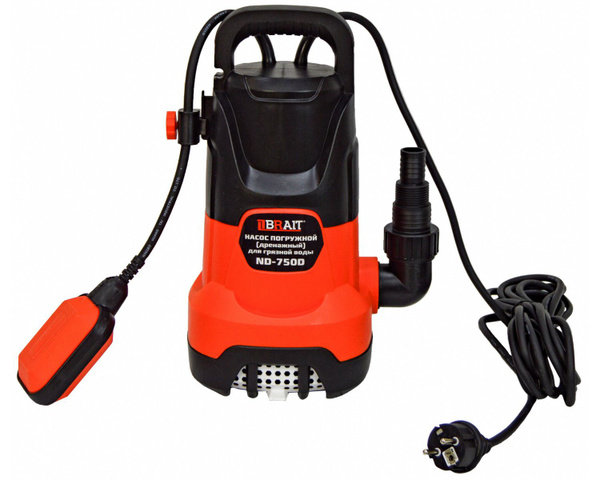 Насос дренажный BRAIT ND-750D садовый 208л/м, 750Вт, напор 8м, для грязной воды дренажник купить ...