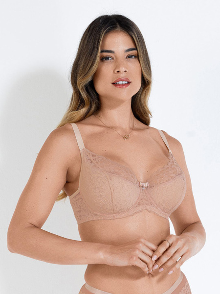 Бюстгальтер Женский Grandissima классическая чашка, размер 85B бежевый Полиамид, Эластан ...
