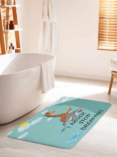 Коврик для ванной комнаты и туалета противоскользящий "Не прекращай мечтать" 60х100 см, JoyArty ...