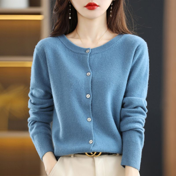 Кардиган Женский CHAOPAI джинсовый меланж Полиэстер, размер 48 Китай купить c доставкой на OZON ...