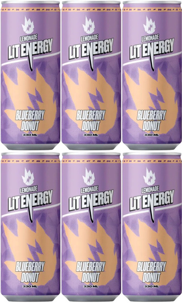 Лимонад LIT ENERGY Blueberry Donut Черничный пончик, 6 банок х 0,33 л купить на OZON по низкой ...