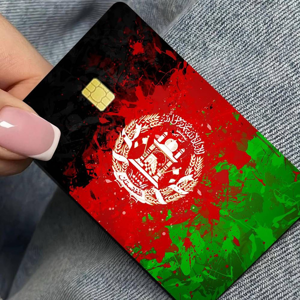 Afghan Afghanistan Flag Флаг Афганистана Card Stickers Наклейка для ...