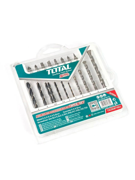Набор сверл и бит TOTAL TACSDB1901 (19шт.) купить на OZON по низкой ...