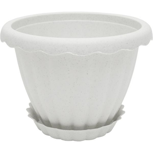 Горшок для цветов 6,5л с поддоном, мрамор Polyagro - купить с доставкой по выгодным ценам в ...